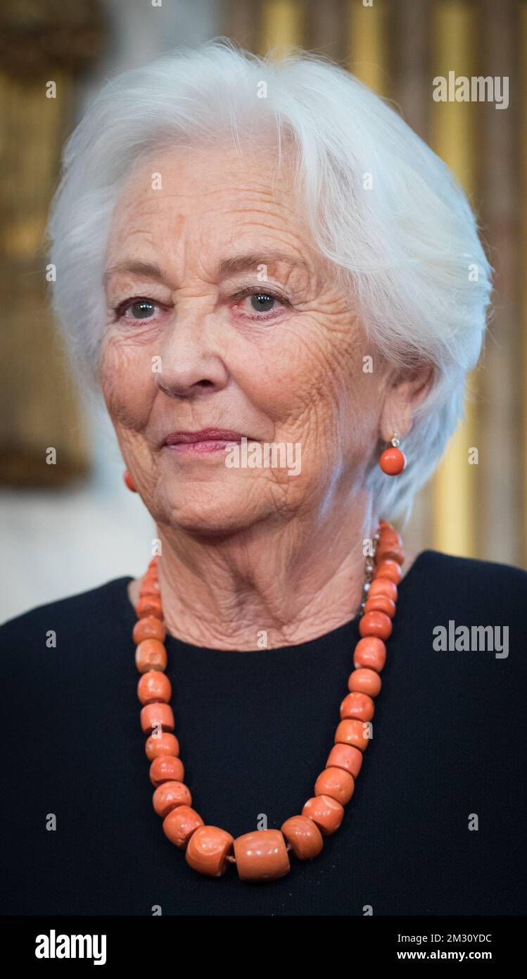 Queen Paola of Belgium pictured during a royal visit to the ceremony ...