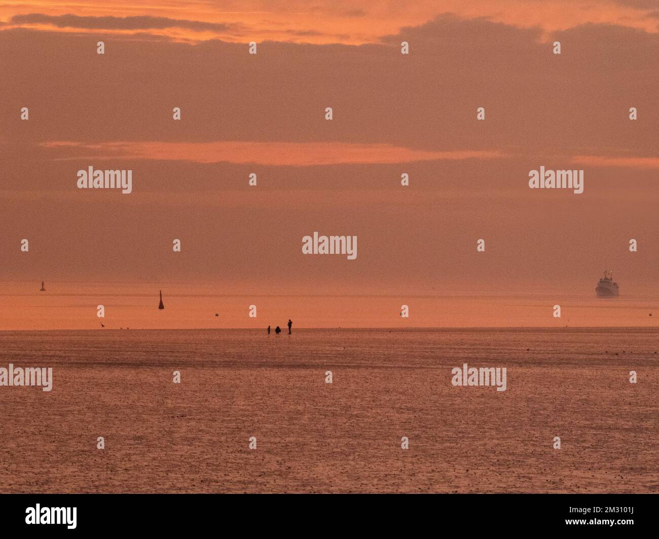 Ebb at Büsum beach, sunset, Schleswig-Holstein, Germany Stock Photo - Alamy