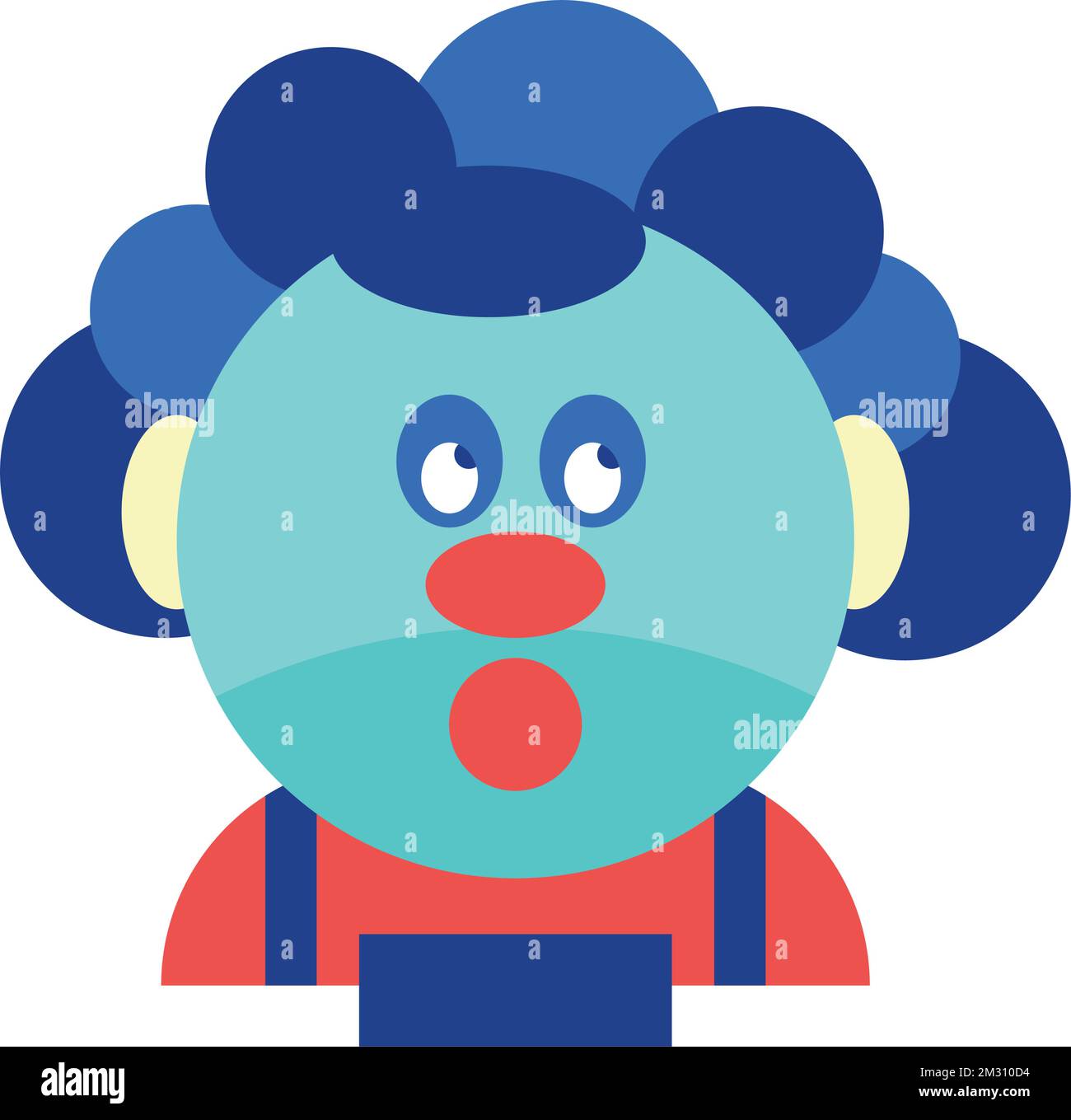 Isolated amusement park clown character icon Vector Stock Vector Image ...