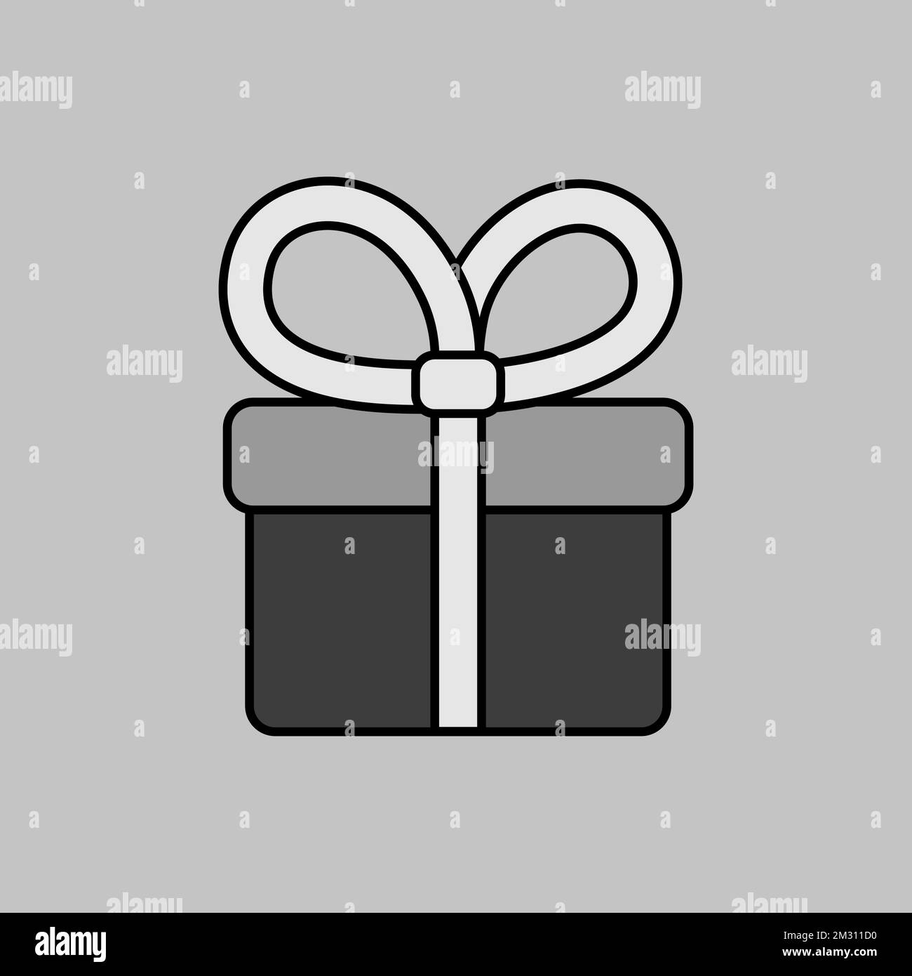 Gift vector grayscale icon. E-commerce sign. Graph symbol for your web ...