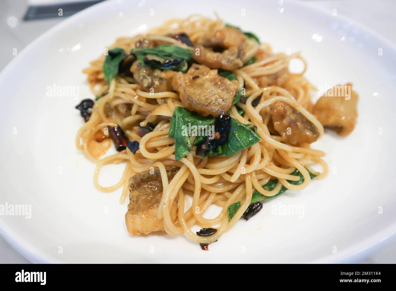 fish pasta or fish spaghetti ,pasta or spicy pasta for serve Stock ...