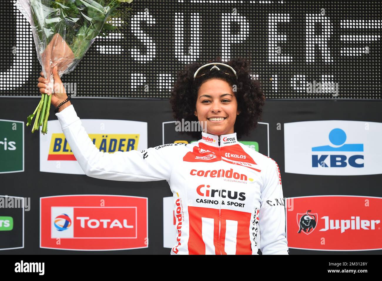 Dutch Ceylin Del Carmen Alvarado pictured on the podium after the women ...