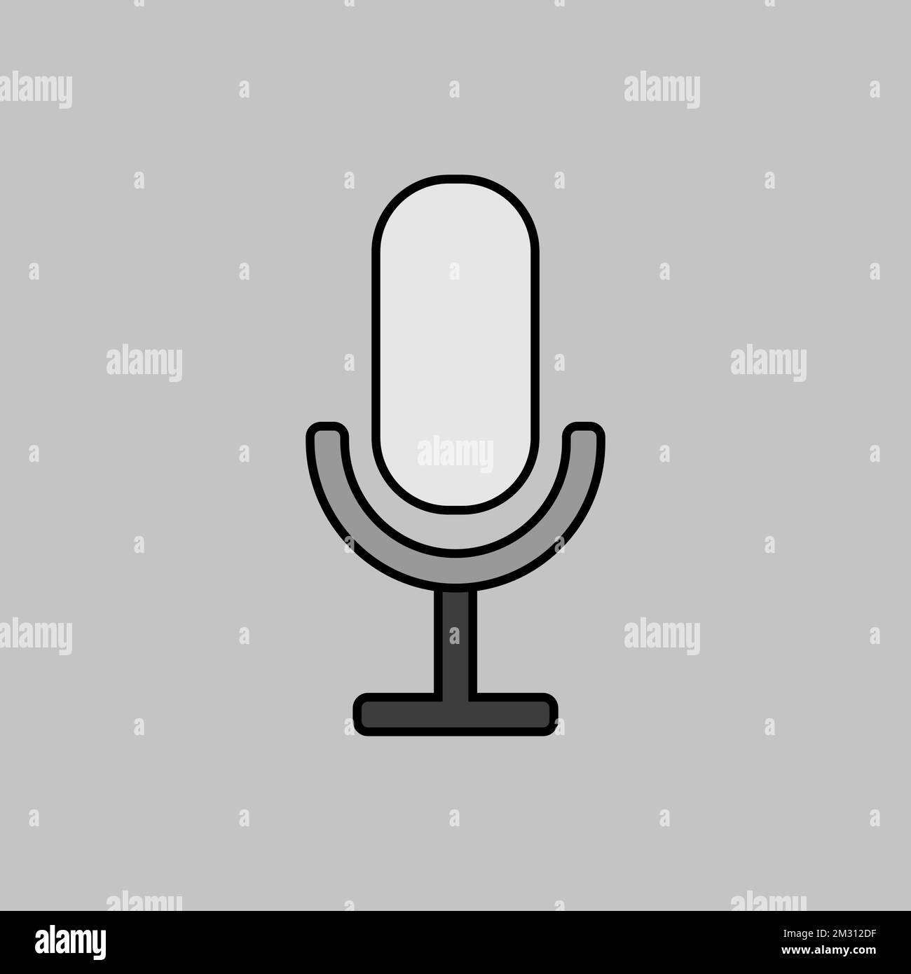 Record microphone mic vector grayscale icon. E-commerce sign. Graph ...