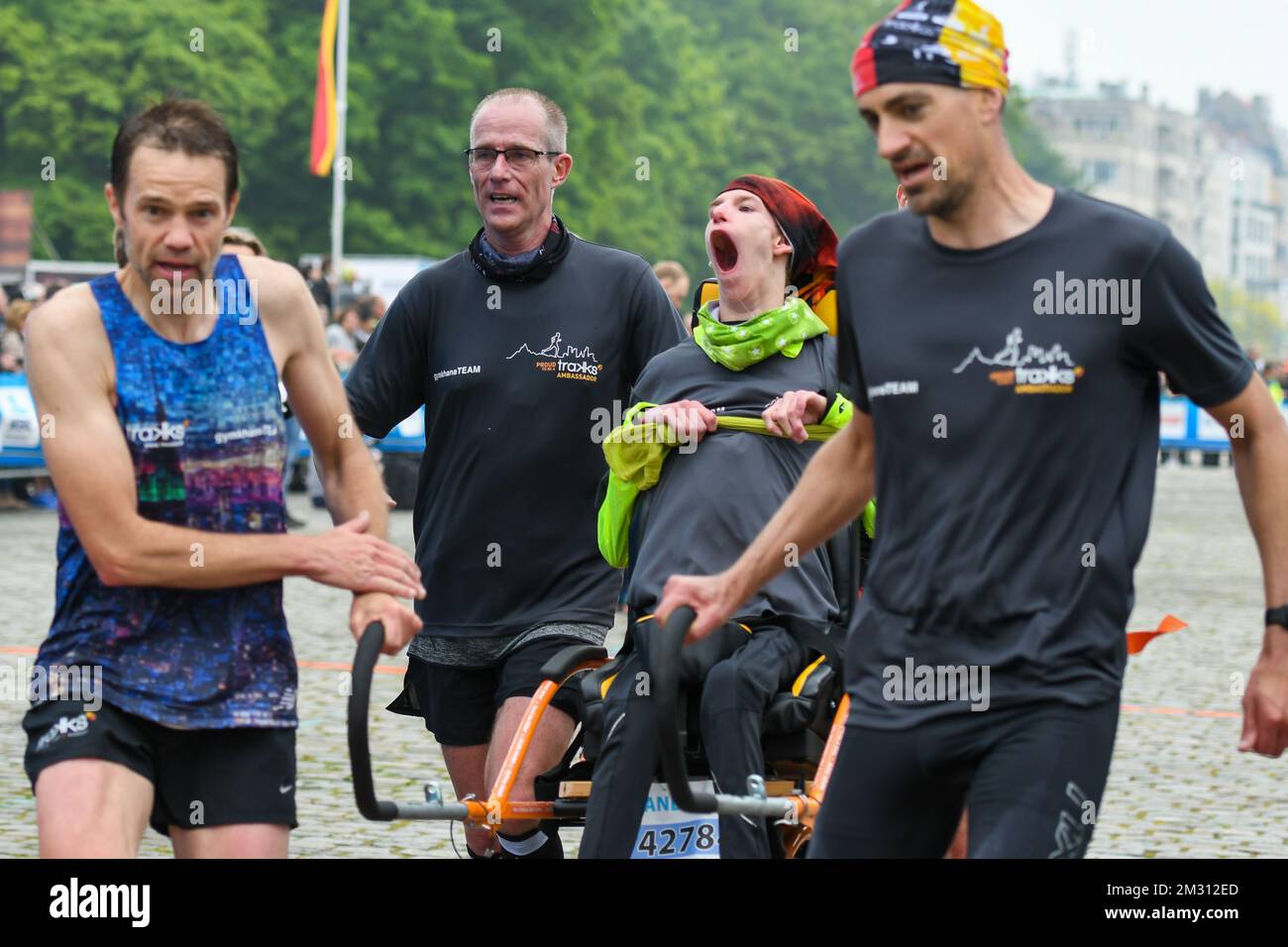 The Handisport competitors at the finish line of the 40th edition of ...