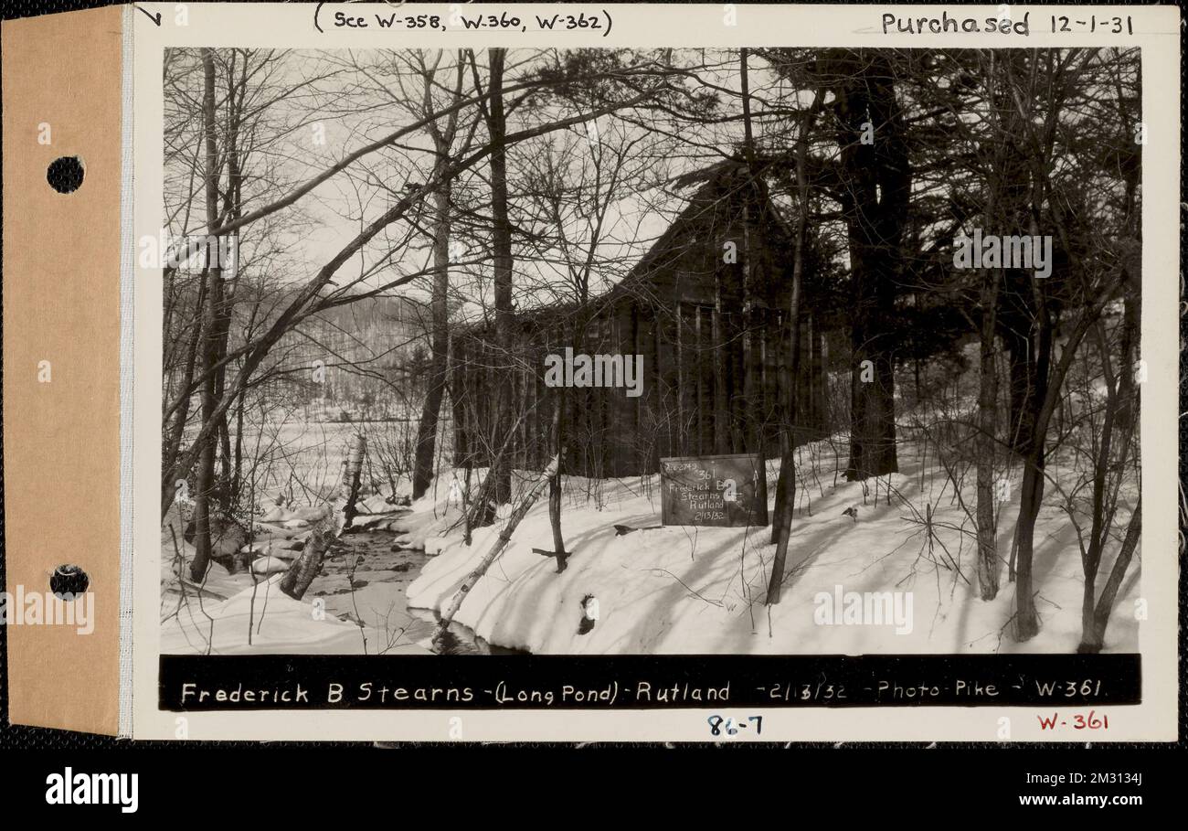 Frederick B. Stearns, icehouse, Long Pond, Rutland, Mass., Feb. 13 ...