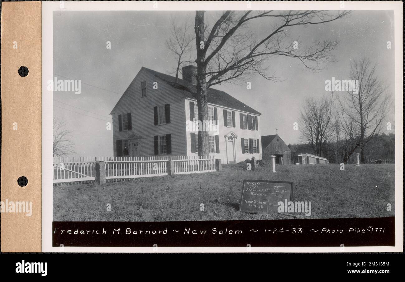 Frederick Barnard, house, New Salem, Mass., Jan. 24, 1933 : Parcel no ...