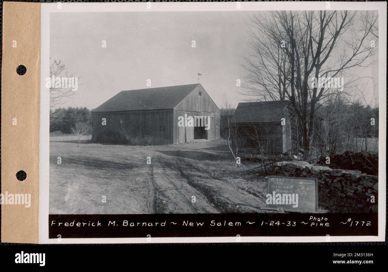 Frederick Barnard, barn, New Salem, Mass., Jan. 24, 1933 : Parcel no ...