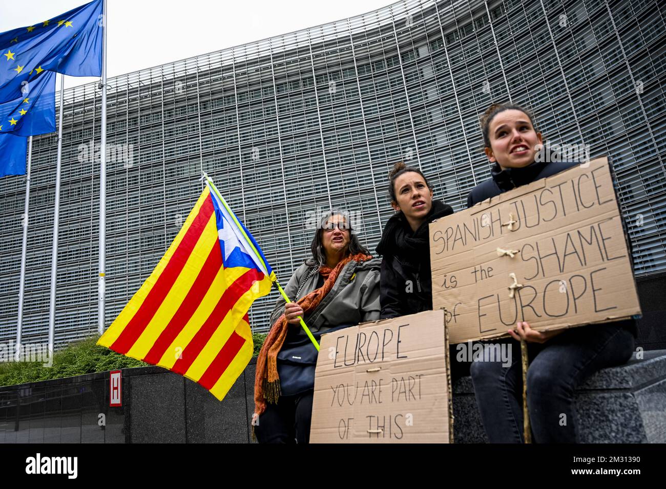 Illustration picture shows a Catalan protest in Brussels after Spain's ...