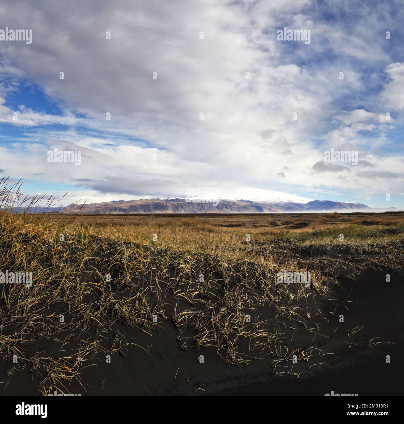 An aerial view of beautiful mountains in autumn in Iceland Stock Photo ...
