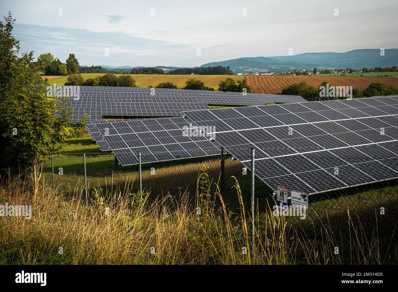 Solar system in the large photovoltaic power plant, solar park ...
