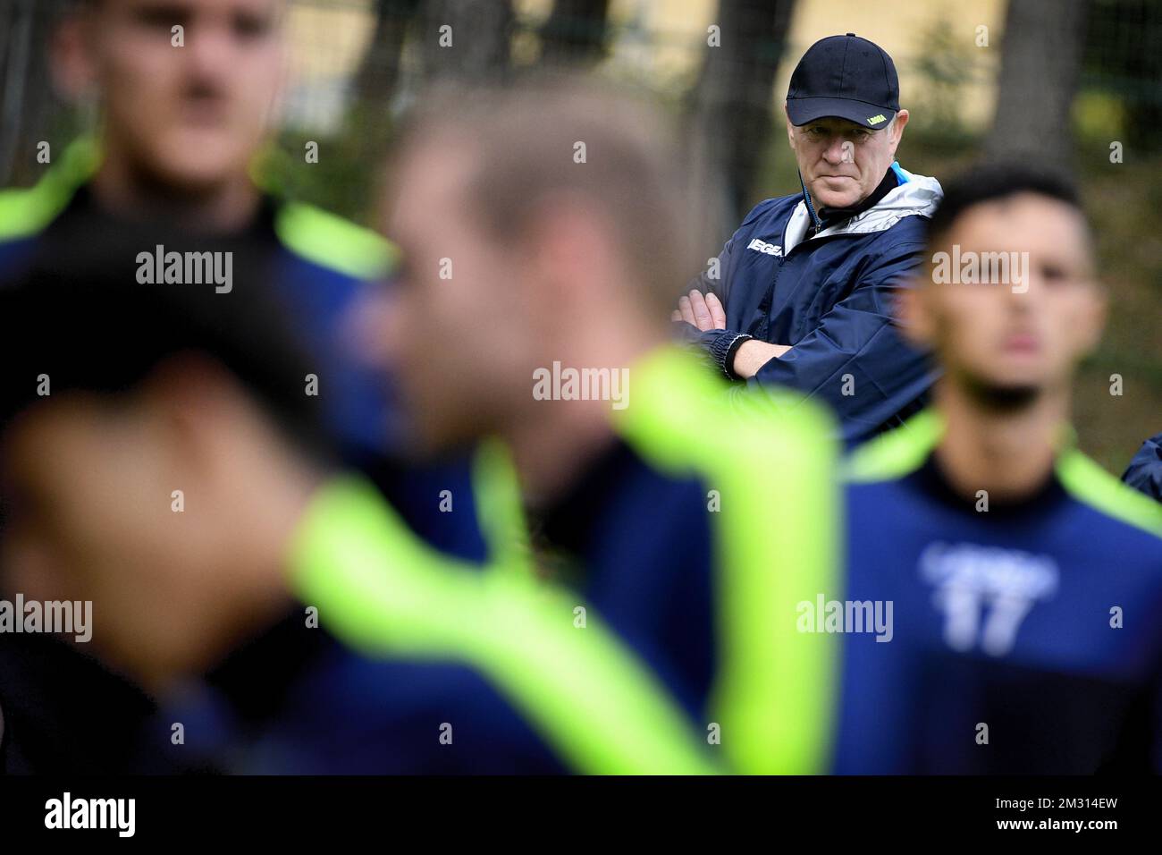 Lommel's head coach Peter Maes pictured during a training session of ...