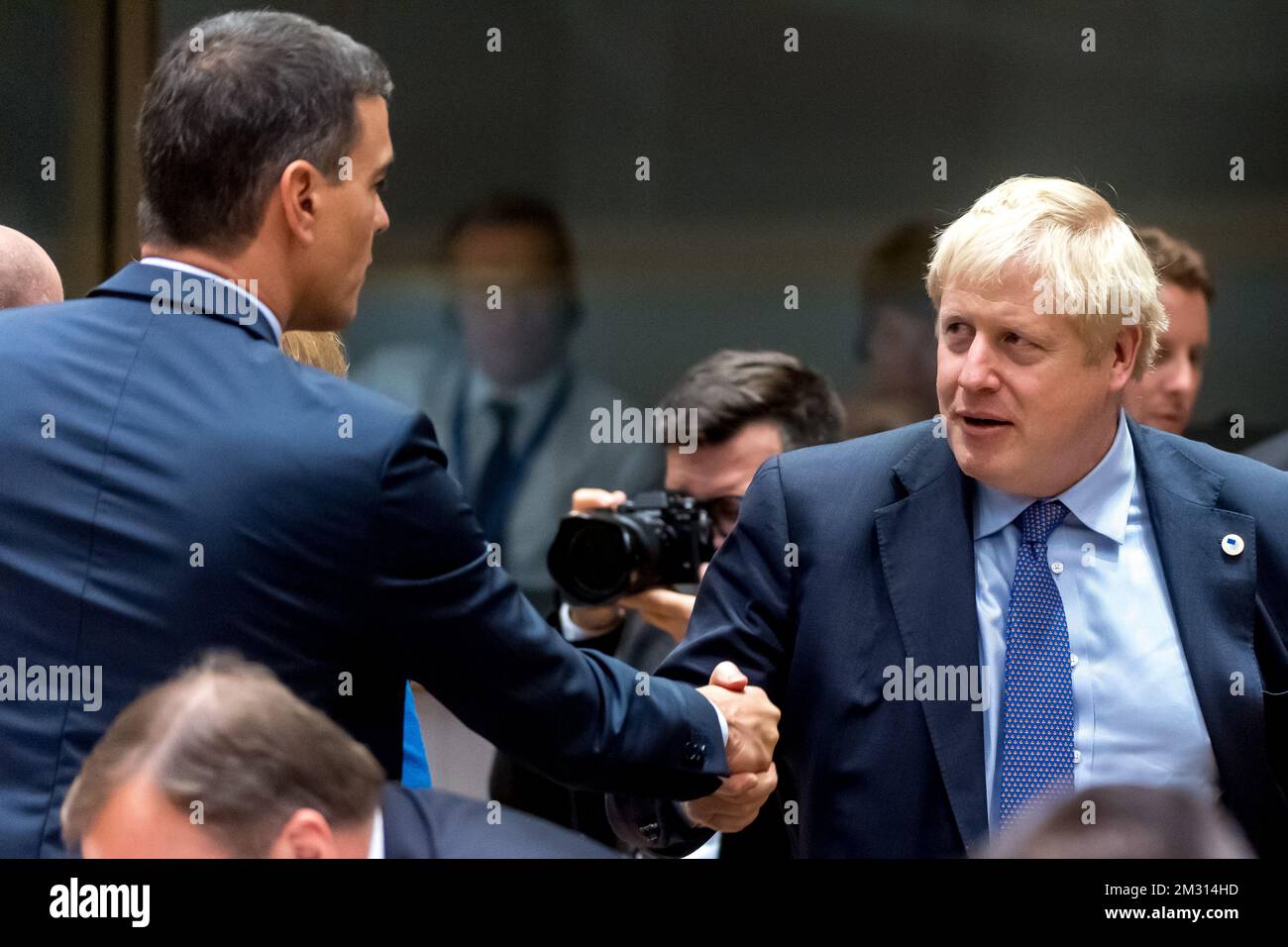 Spain Prime Minister Pedro Sanchez and British Prime Minister Boris ...