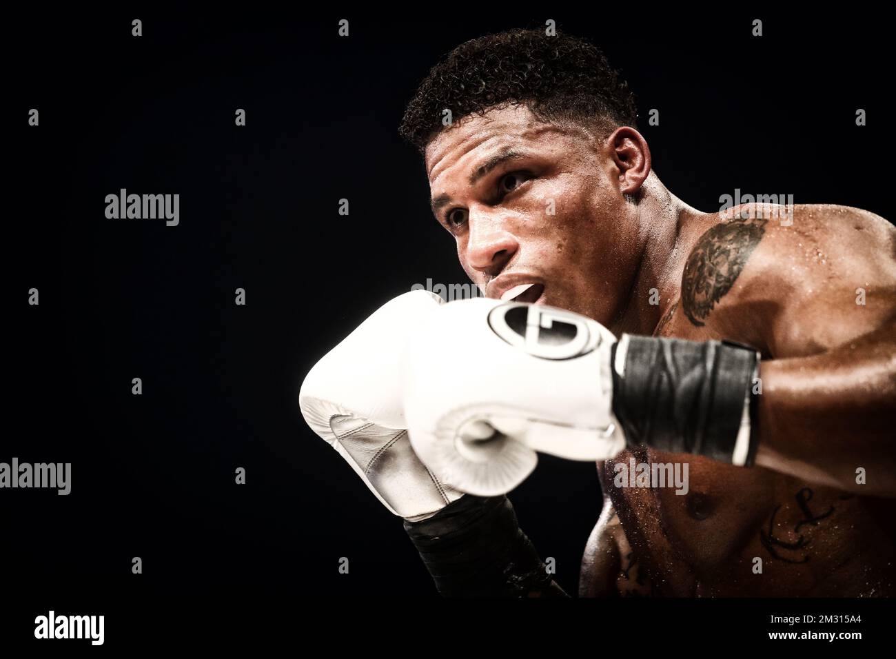 Belgian Ryad Merhy pictured during a boxing fight between Belgian Ryad ...