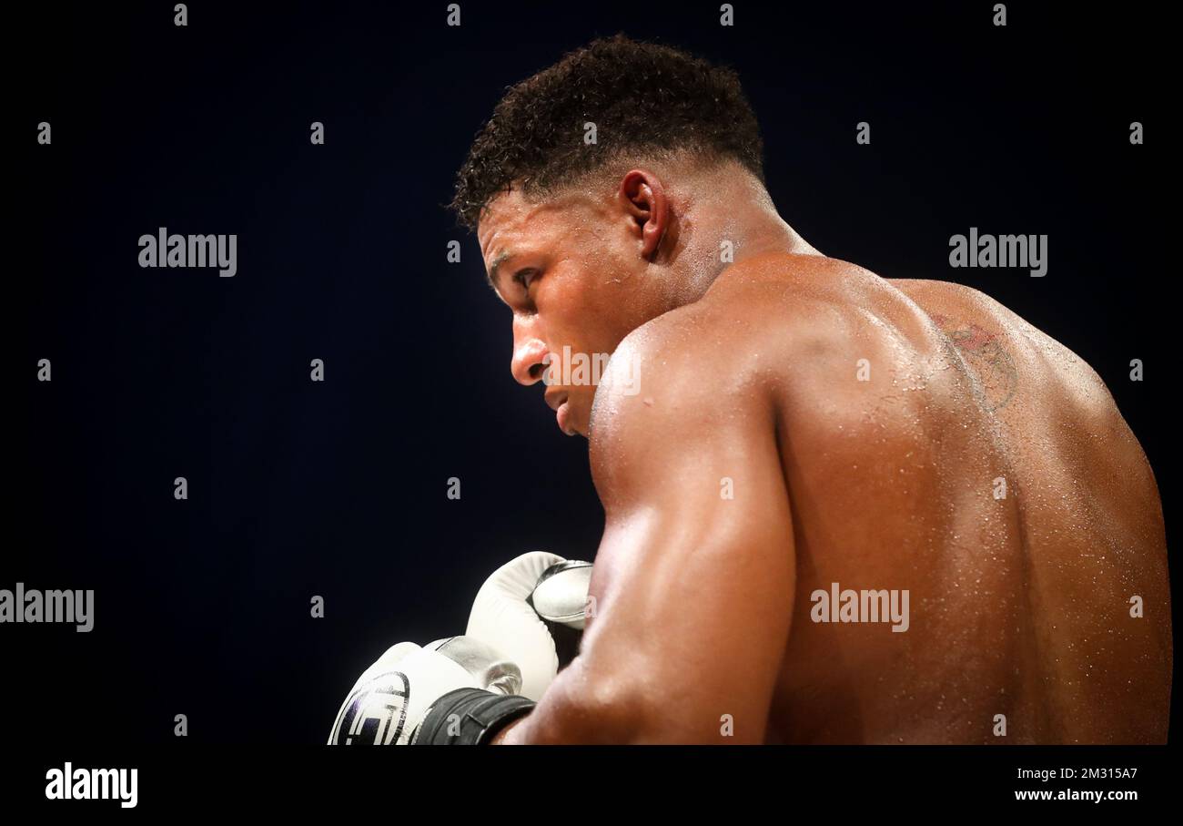 Belgian Ryad Merhy pictured during a boxing fight between Belgian Ryad ...