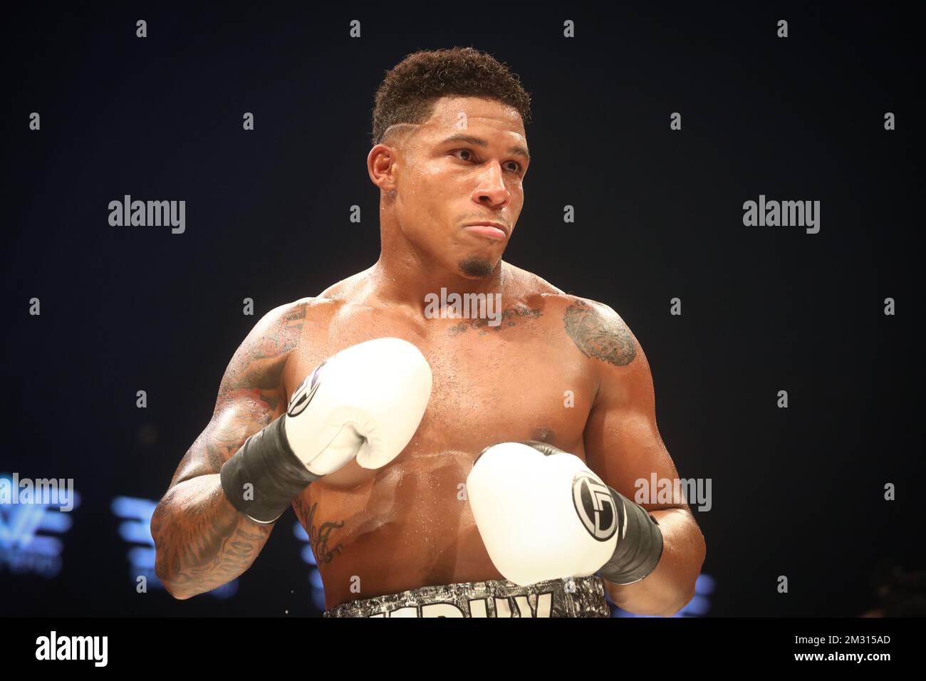Belgian Ryad Merhy pictured during a boxing fight between Belgian Ryad ...