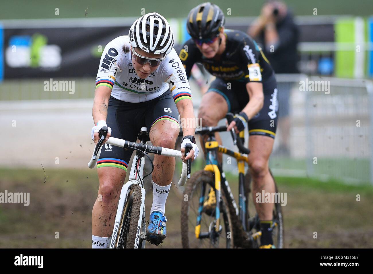 Belgian Sanne Cant and Belgian Ellen Van Loy pictured in action during ...