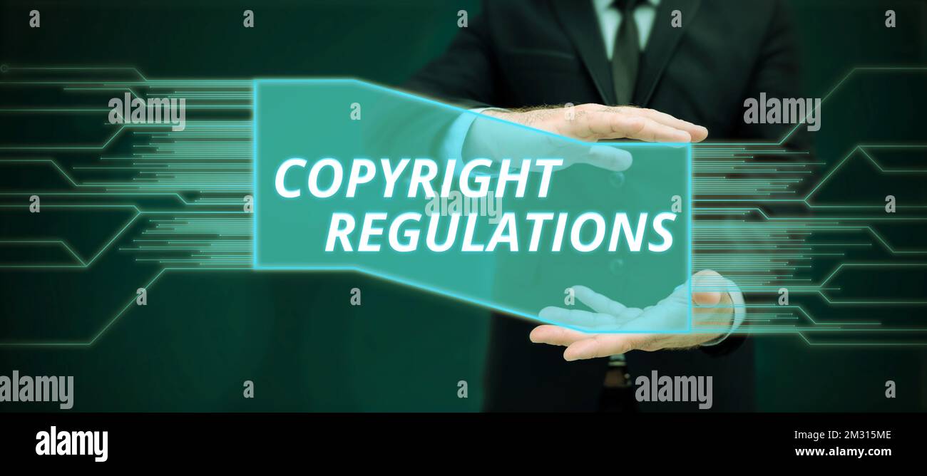 Conceptual display Copyright Regulations. Business approach body of law ...