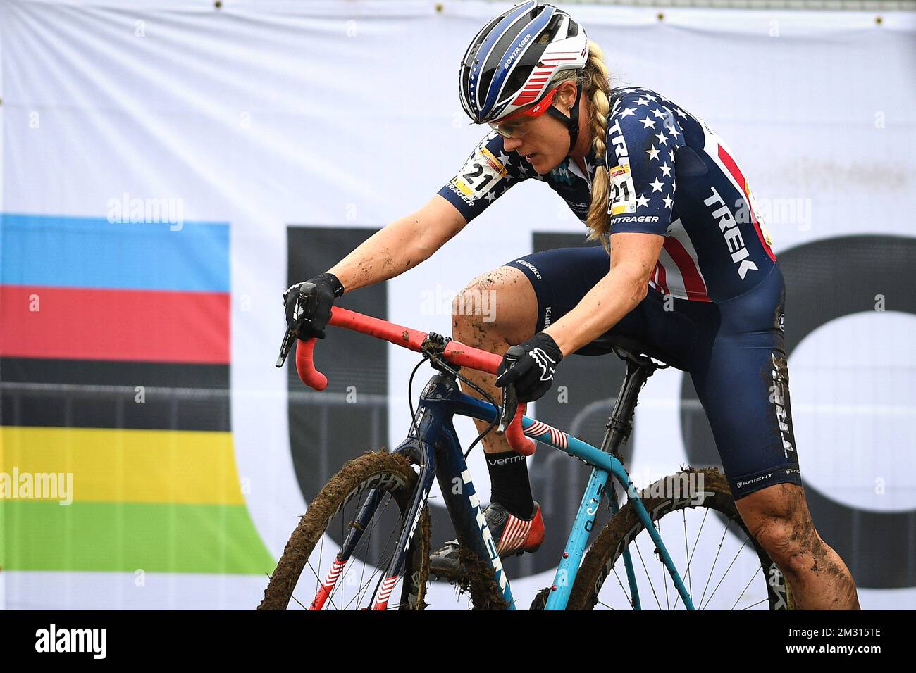 US Katie Compton pictured in action during the women's elite race at ...