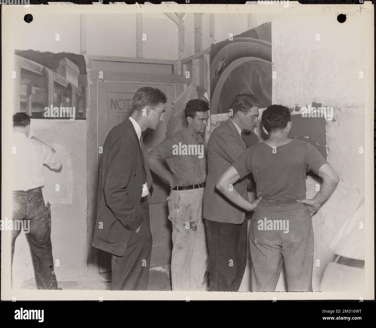 Fres[co] class , Frescoes, Artists, Art education, Rubenstein, Lewis W ...