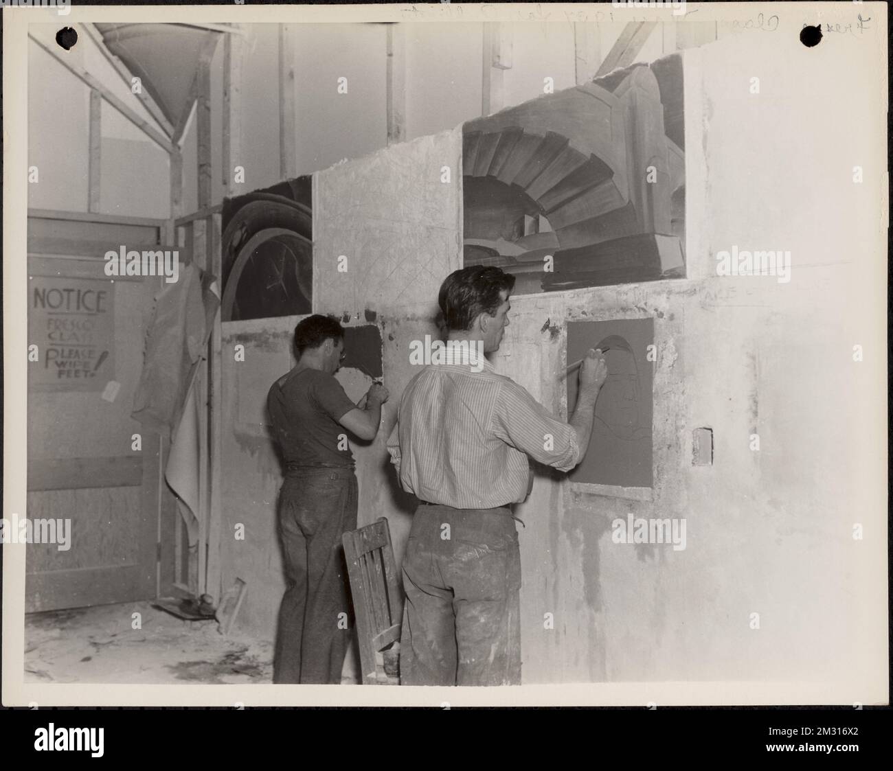 Fres[c]o class , Frescoes, Artists, Art education. The Massachusetts ...