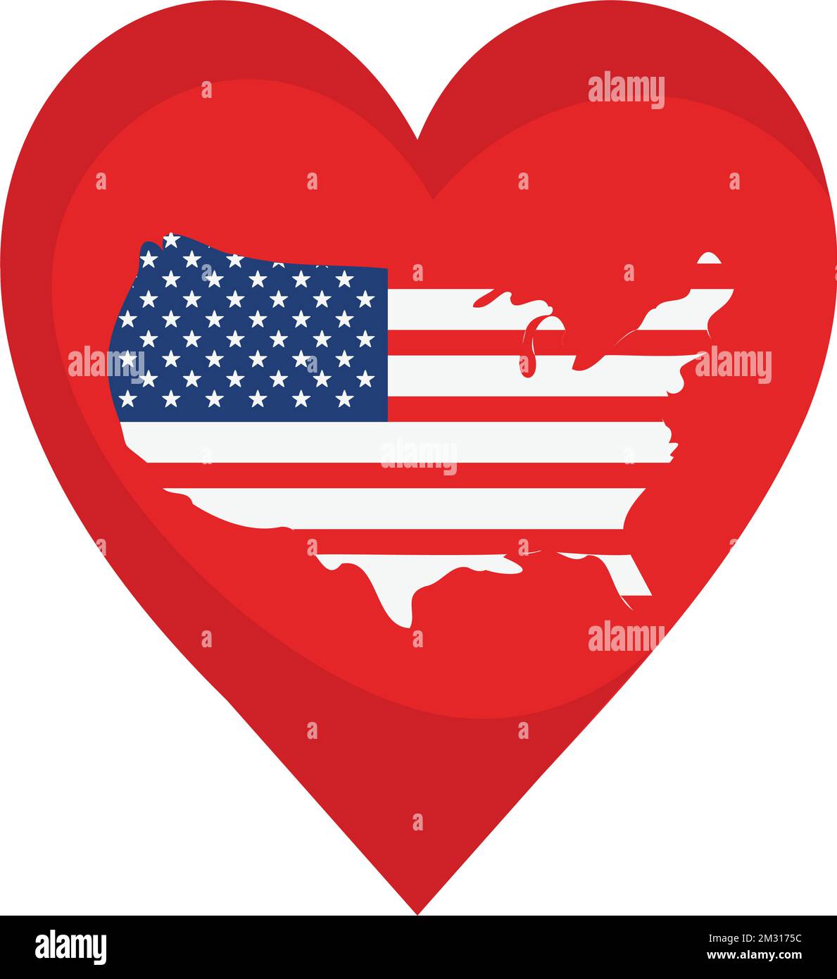 US flag map in heart Stock Vector Image & Art - Alamy