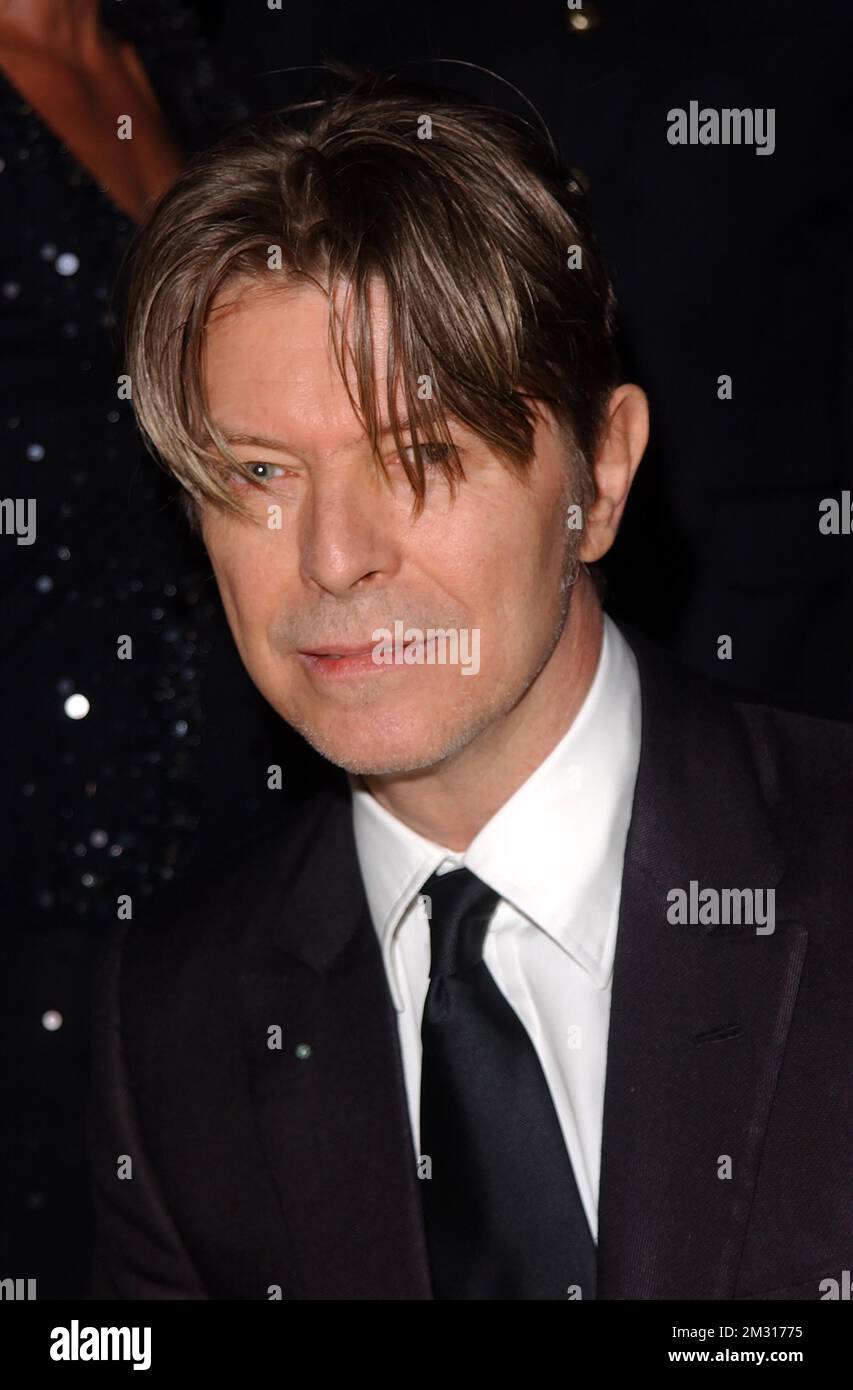 NEW YORK, NY- Feb 2003 : David Bowie attends the MusicCares Pre-Dinner ...