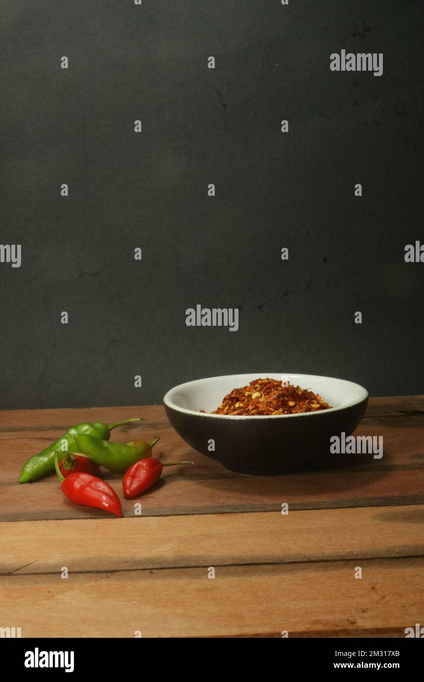 fresh chilies and chili flake Stock Photo - Alamy