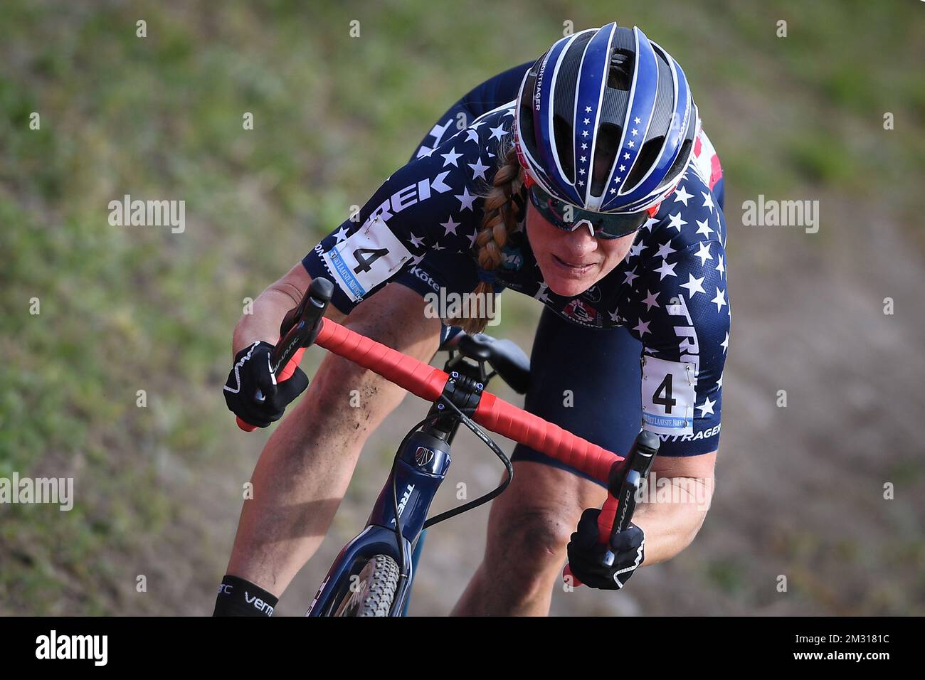 US Katie Compton pictured in action during the women's elite race at ...