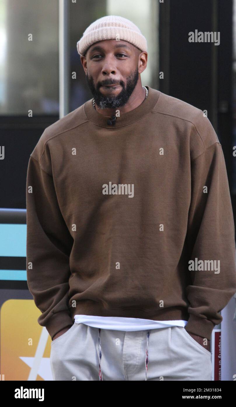 Stephen Boss, aka tWitch taping "Access Daily" outside NBC's Studio 1A ...