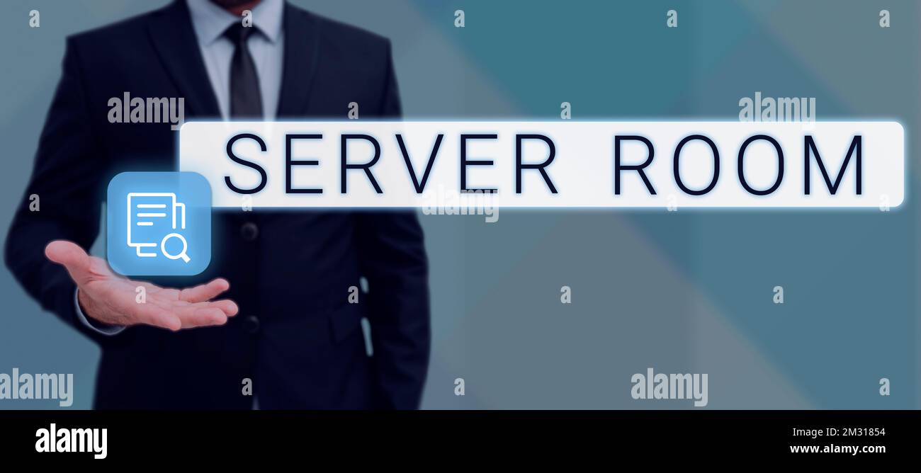 Conceptual caption Server Room. Business concept a room used to store power and operate computer ...