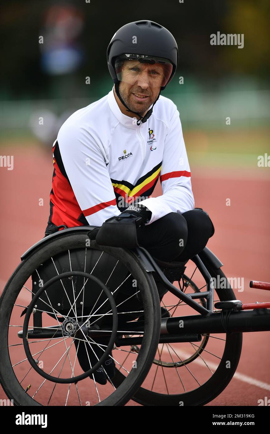 Paralympic wheelchair athlete Roger Habsh pictured in action during a ...