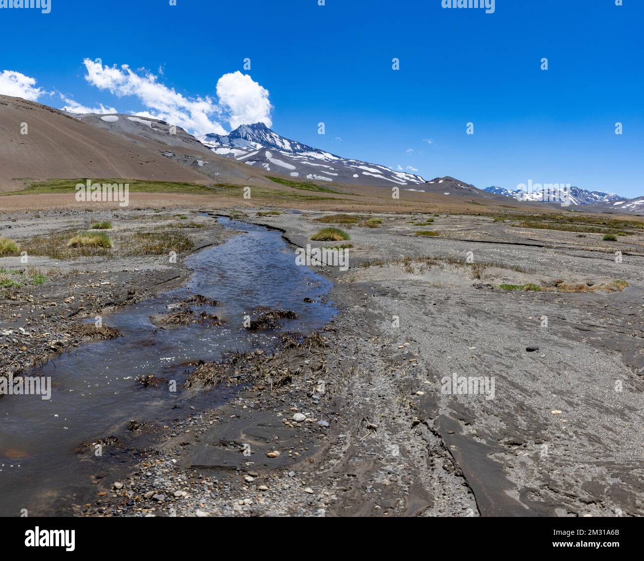 Volcano Planchón-Peteroa and landscape at Paso Vergara - crossing the ...