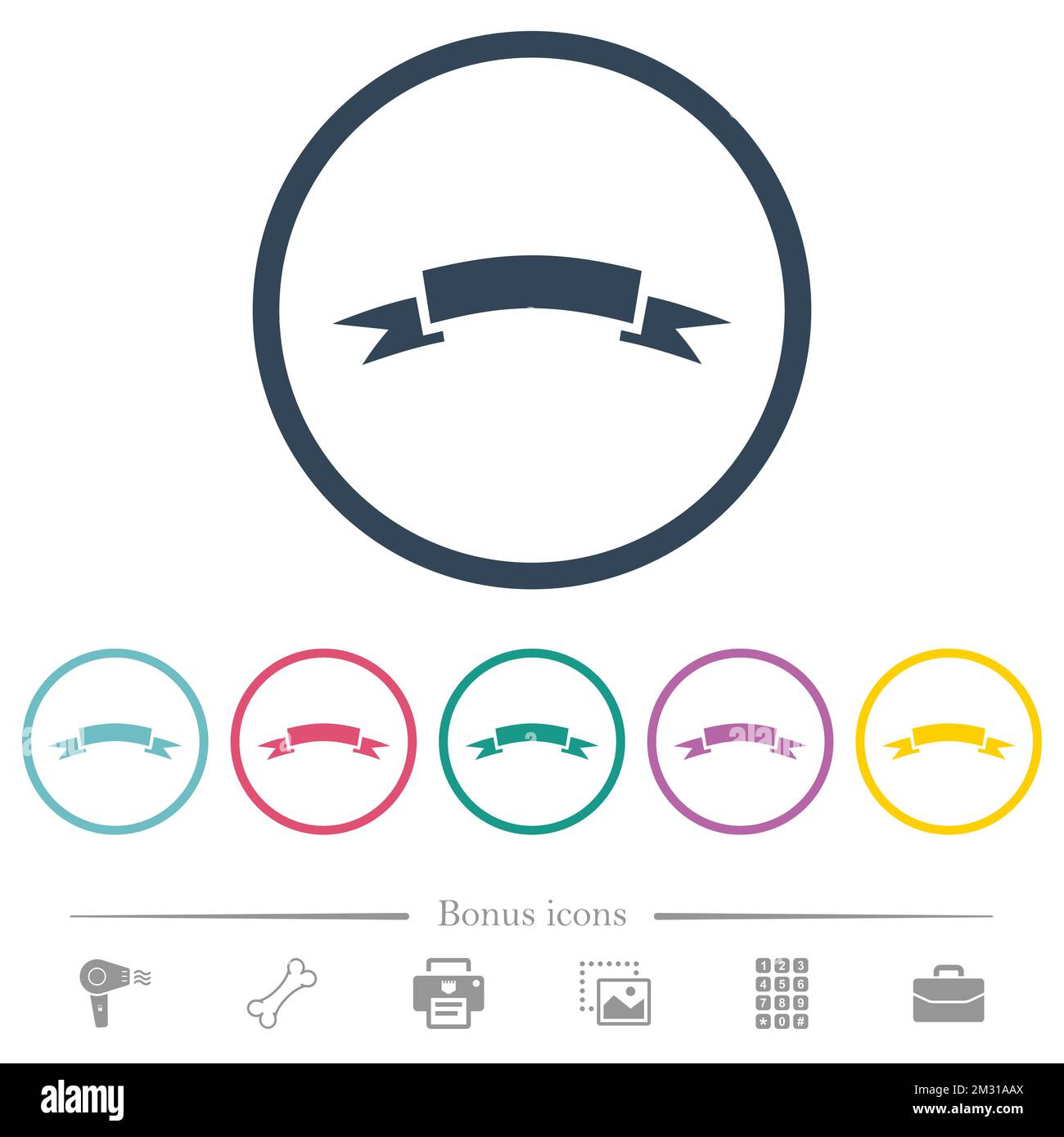 Title ribbon solid flat color icons in round outlines. 6 bonus icons included Stock Vector Image ...