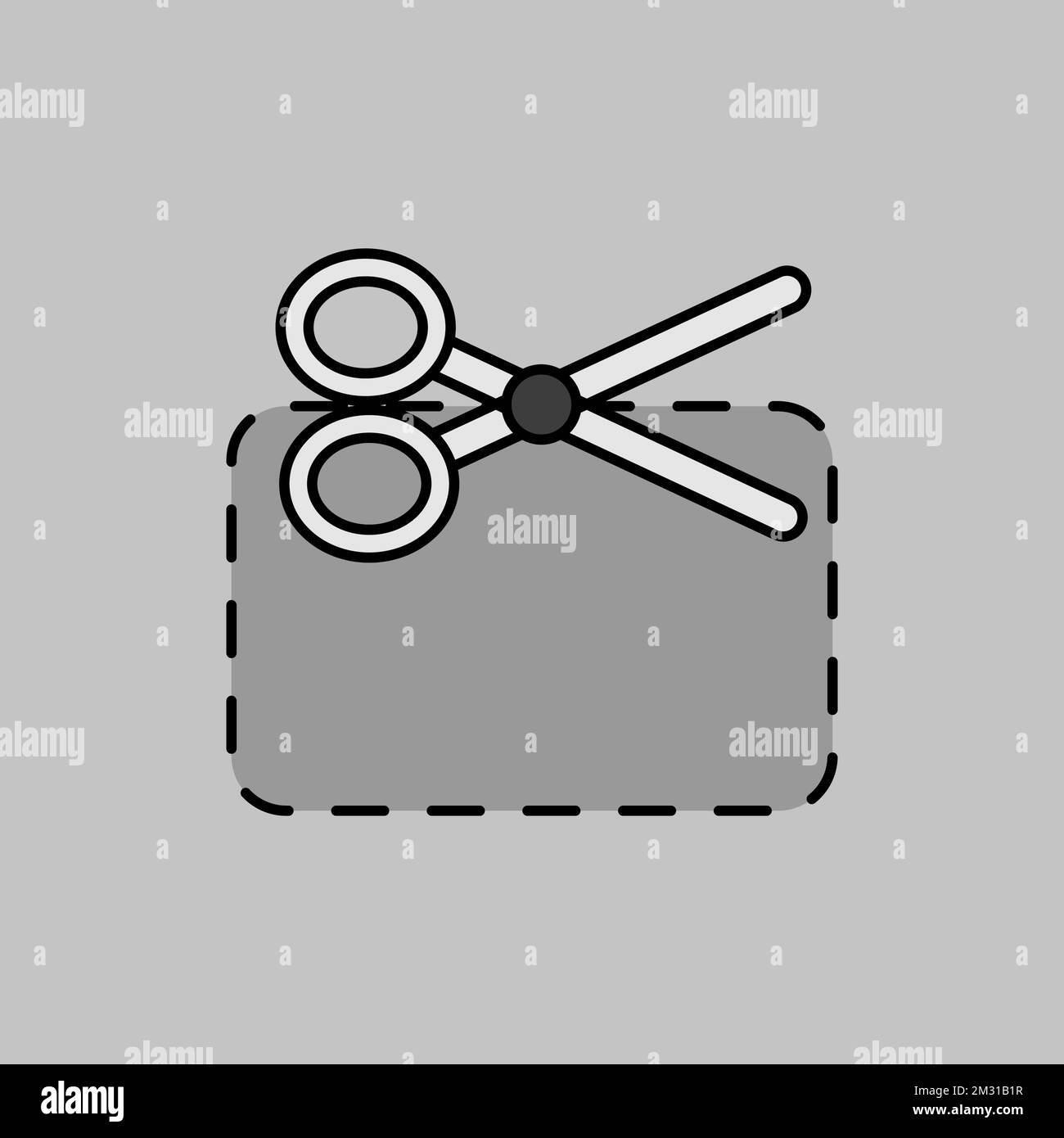 Coupon cutting grayscale icon. E-commerce sign. Graph symbol for your ...