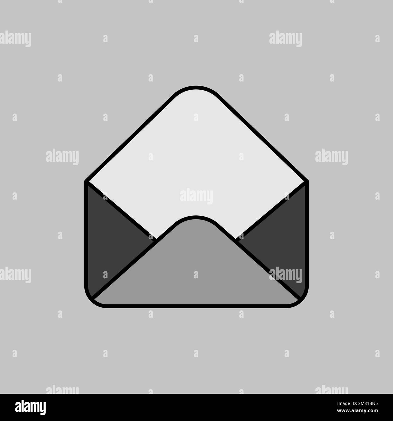 Open envelope vector grayscale icon. E-commerce sign. Graph symbol for ...