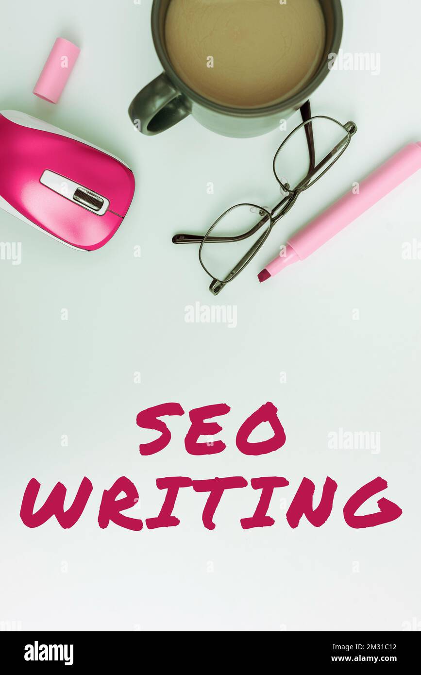 Text showing inspiration Seo Writing. Concept meaning grabbing the ...