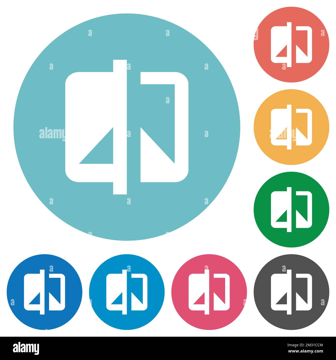 Invert theme flat white icons on round color backgrounds Stock Vector ...