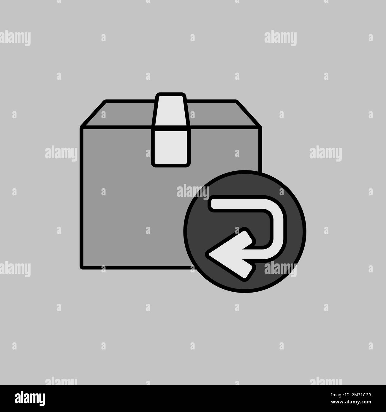 Return purchase grayscale icon. E-commerce sign. Graph symbol for your ...