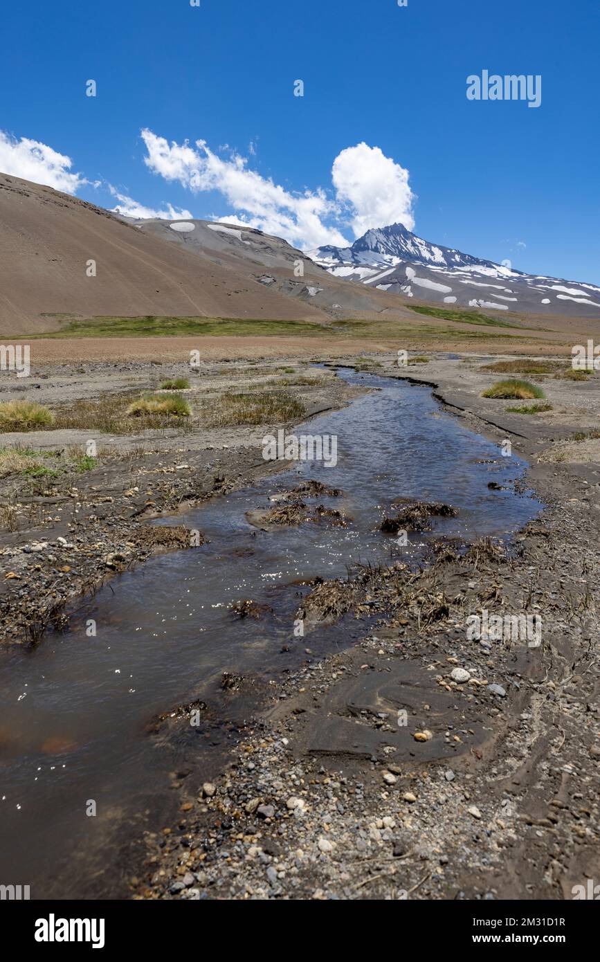 Volcano Planchón-Peteroa and landscape at Paso Vergara - crossing the ...