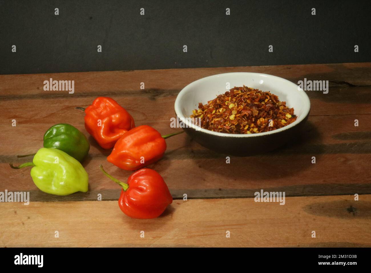 fresh chilies and chili flake Stock Photo - Alamy