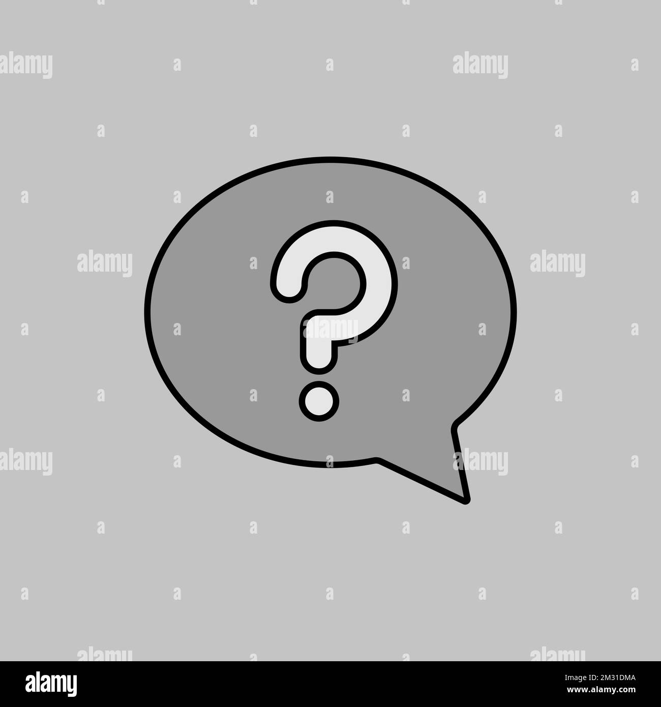 Speech bubble with question mark grayscale icon. E-commerce sign. Graph ...
