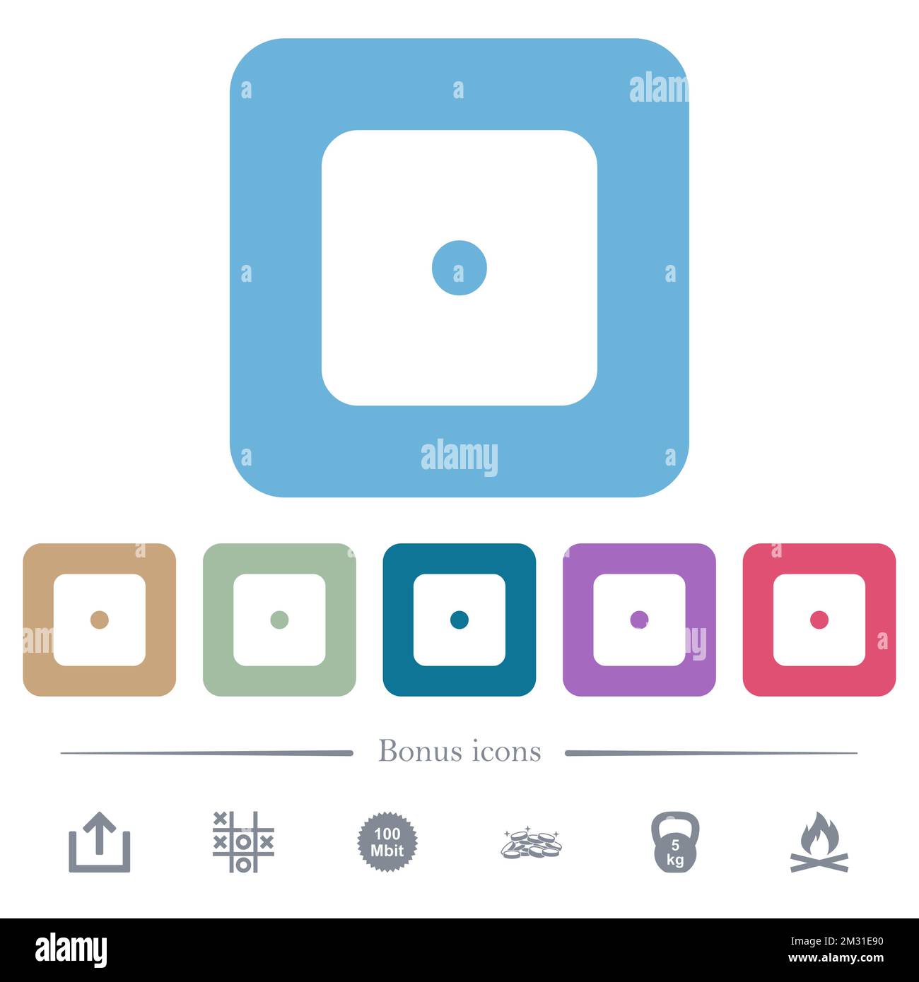 Domino one white flat icons on color rounded square backgrounds. 6 ...