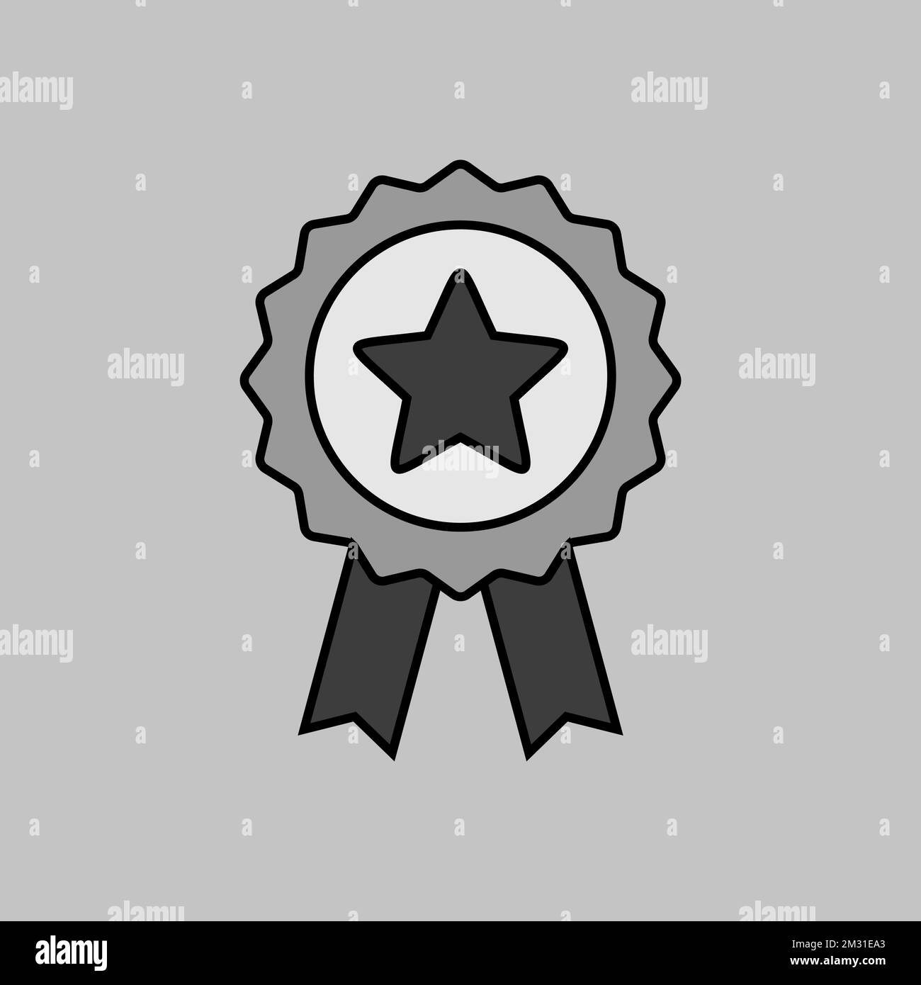 Ribbon award best seller grayscale icon. Bestseller tag sale label ...