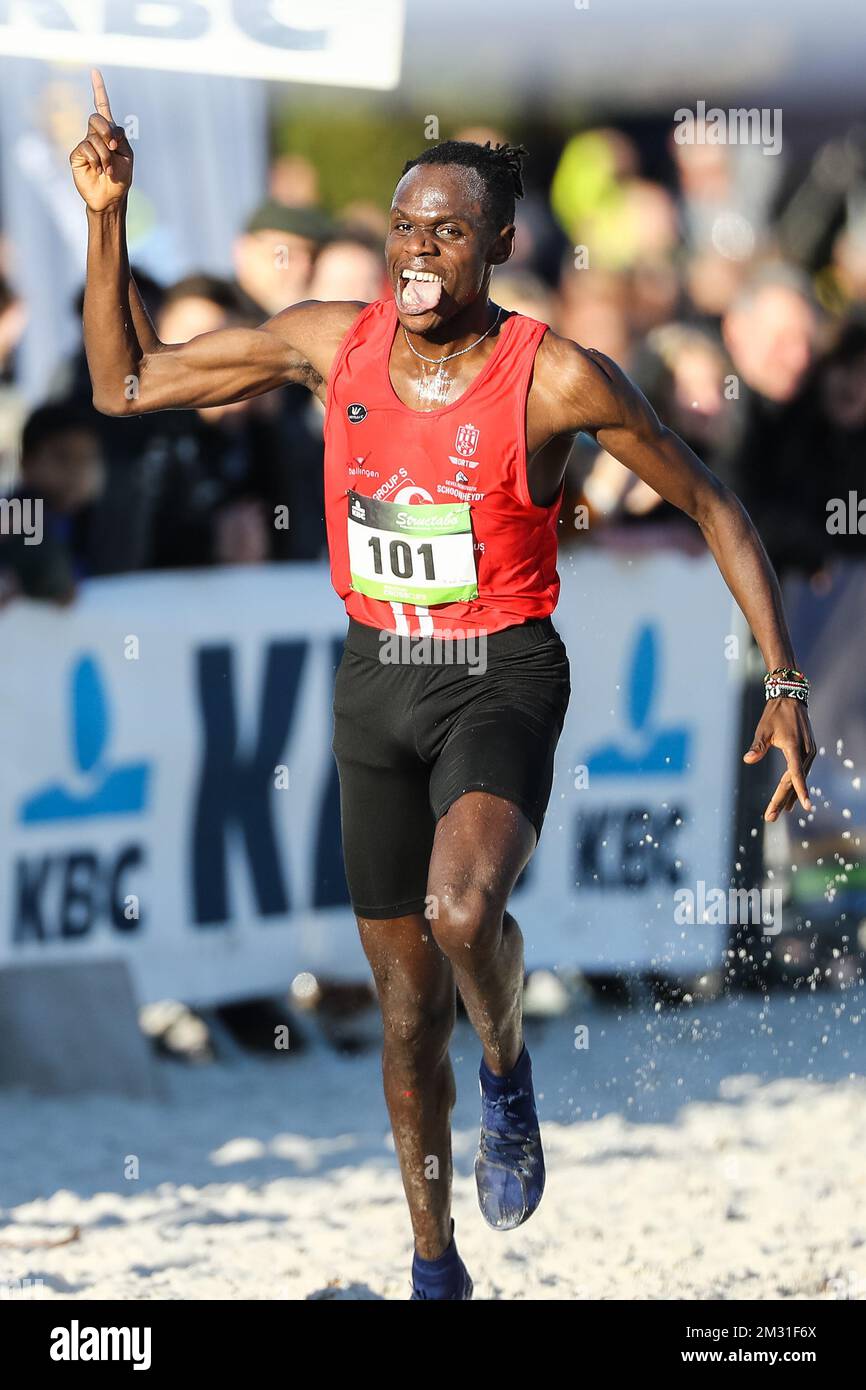 Belgian athlete Isaac Kimeli winner of the second stage (out of 6) of ...