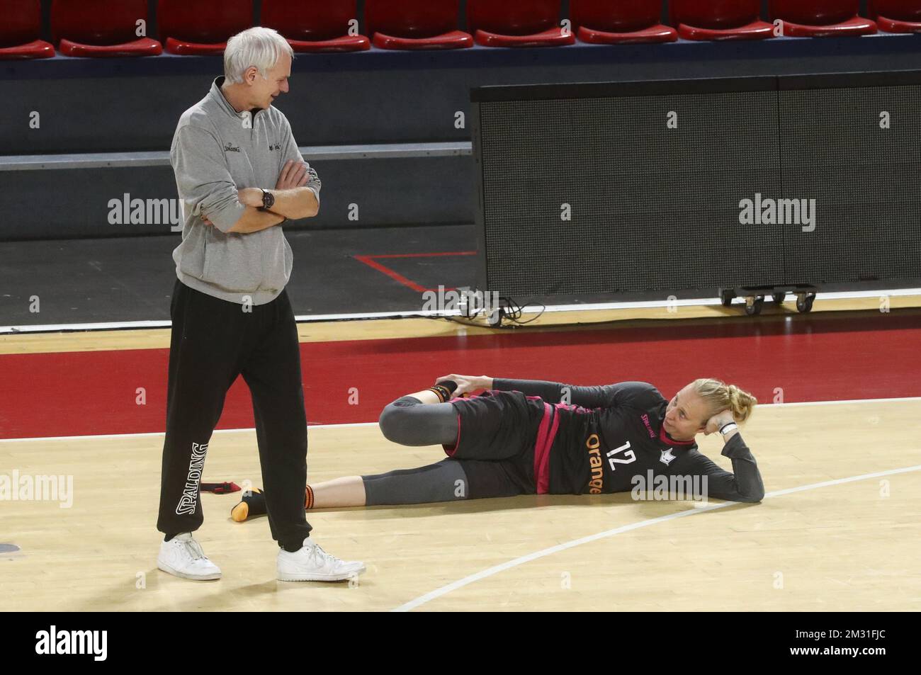 Belgian Cats Assistant Coach Pierre Cornia and Belgian Cats Ann Wauters ...