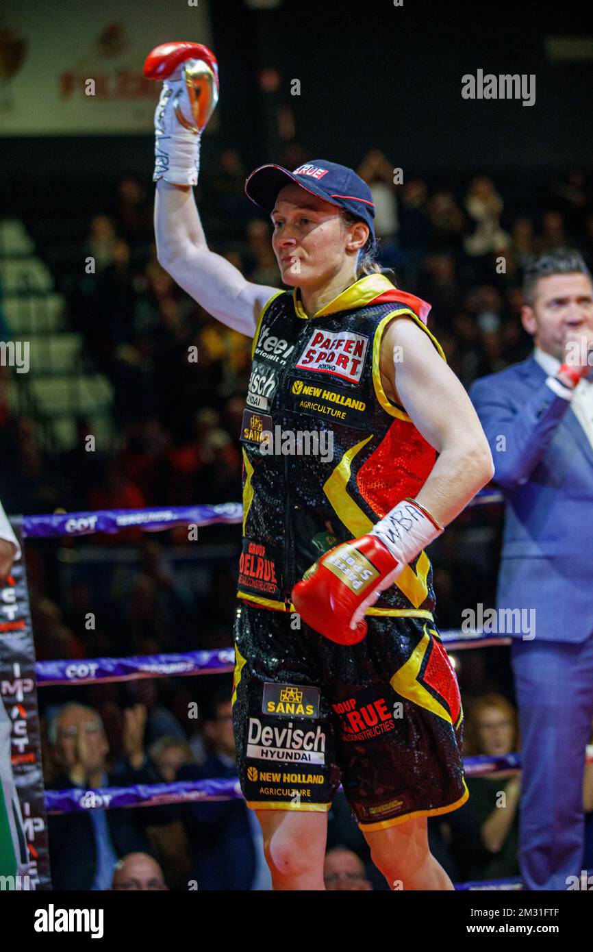 Belgian Delfine Persoon pictured during the fight between Belgian ...