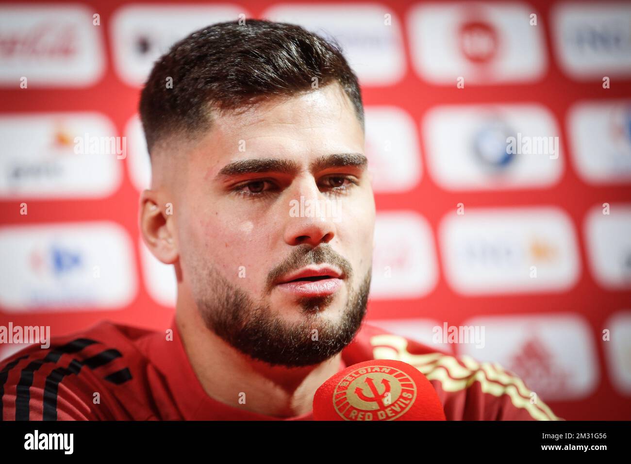 Belgium's Elias Cobbaut pictured during a press conference of Belgian ...