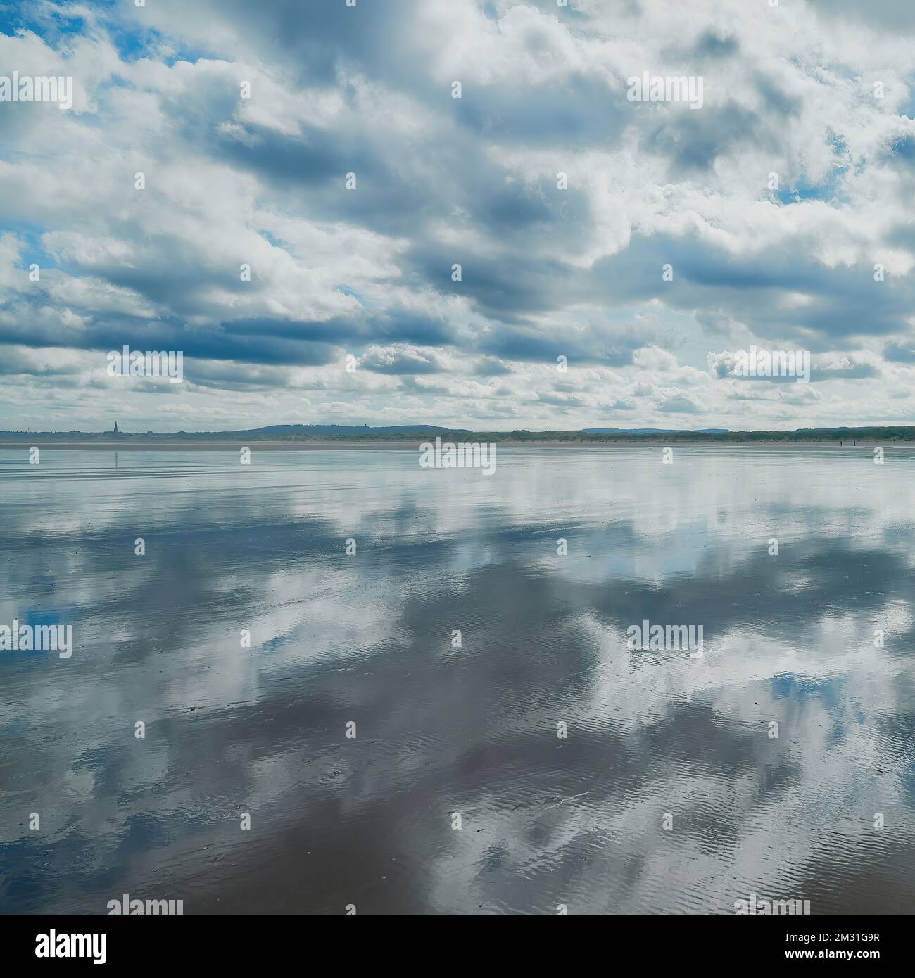 Space and light on the coast of North-East England, with a ribbon of ...