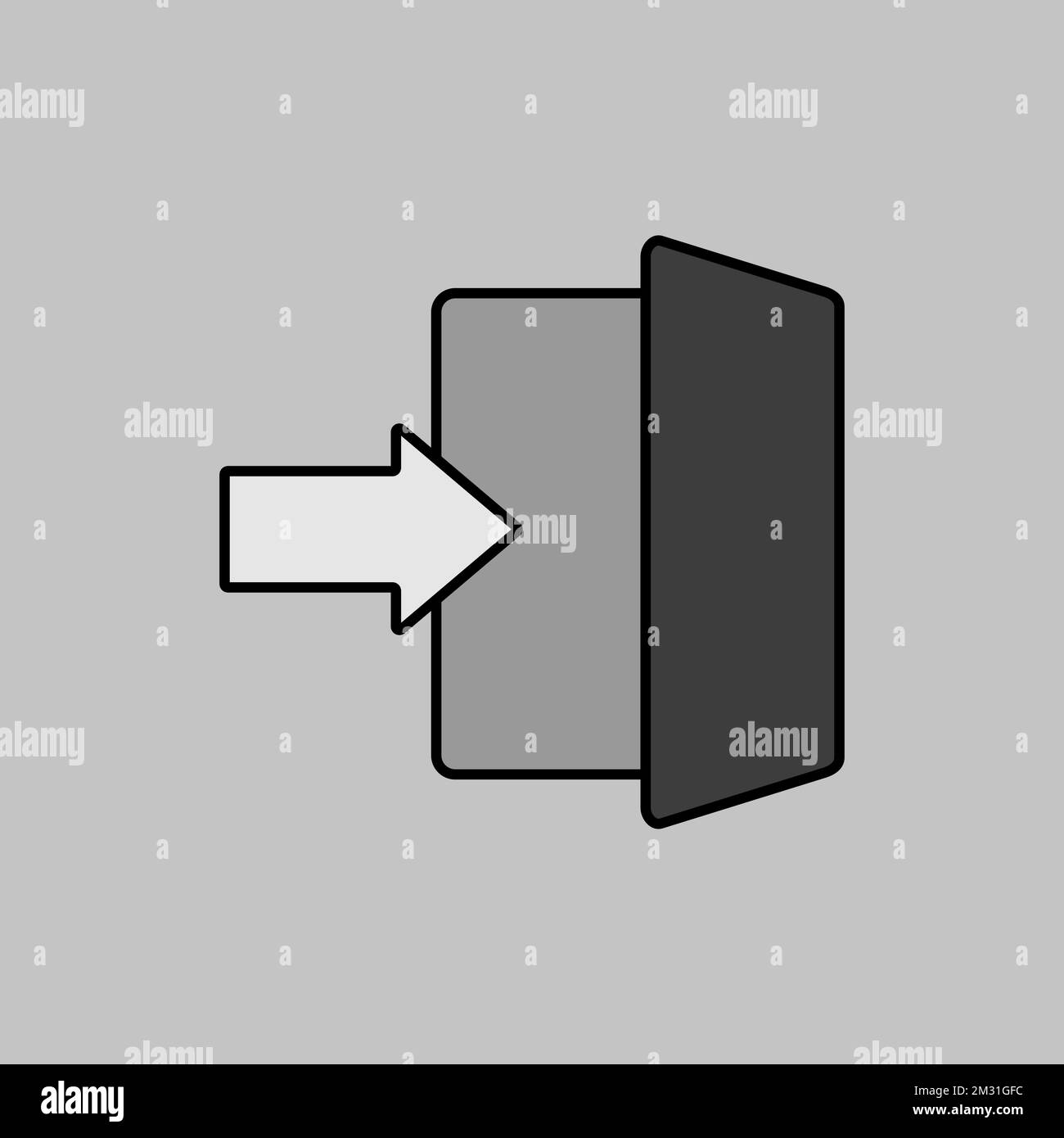 Login flat icon in trendy grayscale style. E-commerce sign. Graph ...