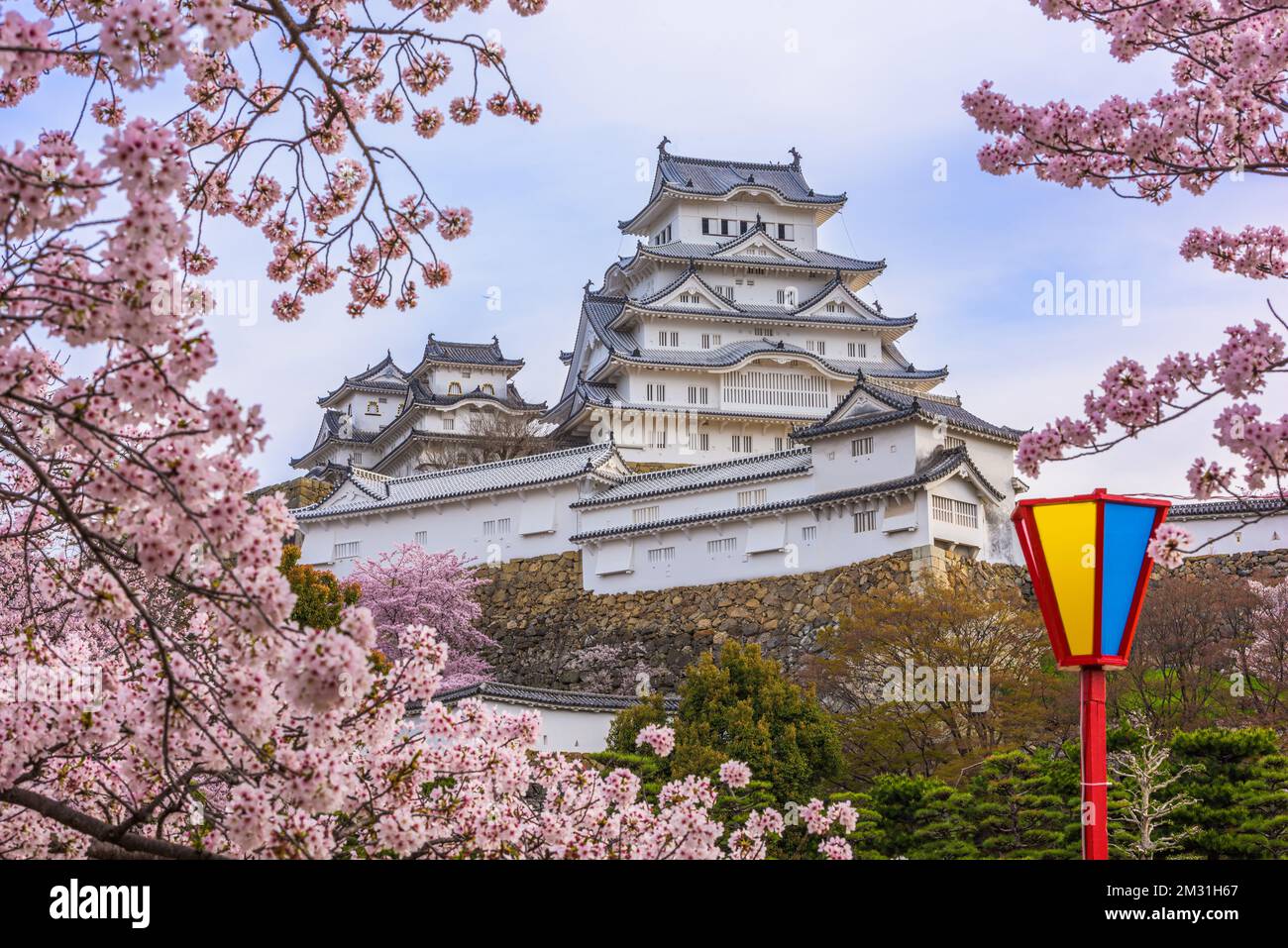 Himeji, Japan at Himeji Castle during spring cherry blossom season ...